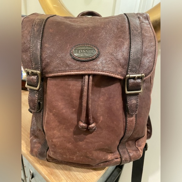 Fossil | Bags | Fossil Distressed Large Backpack Unisex Brown | Poshmark